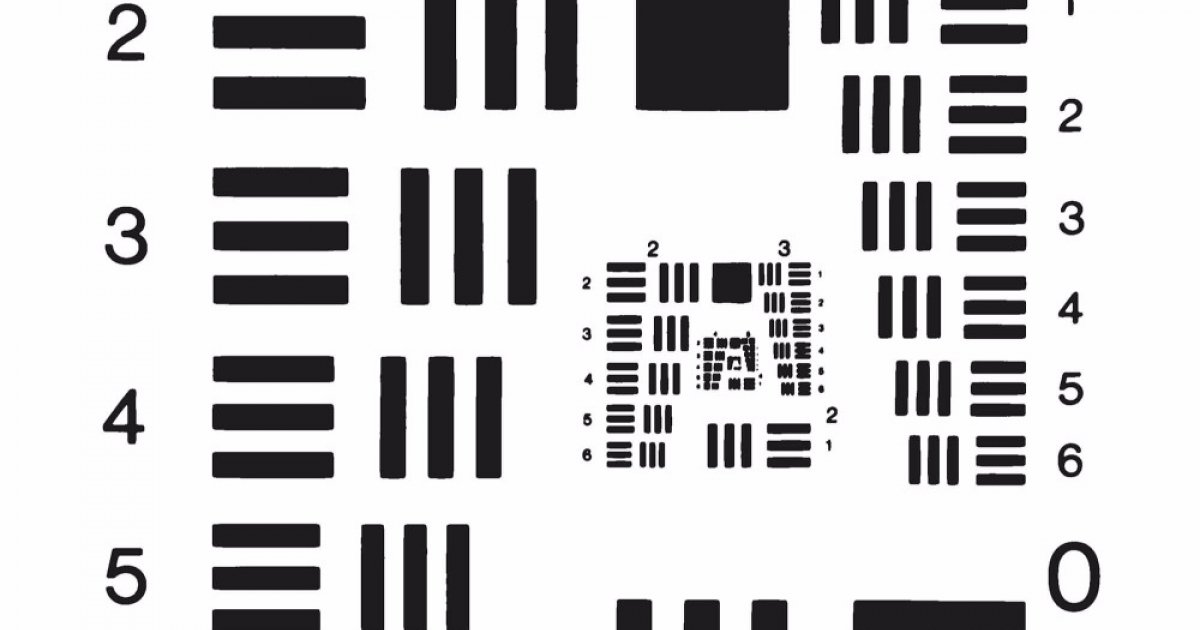 R75P USAF Positive Test Chart Group 0/1 to Group 9/3